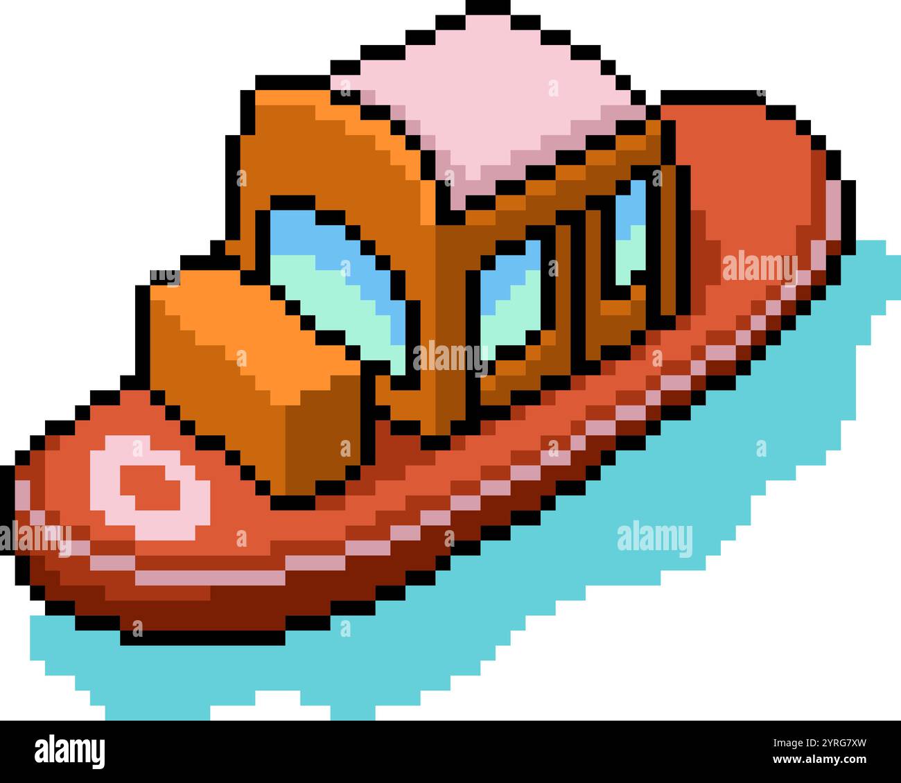 pixel art of red toy boat isolated background Stock Vector Image & Art ...