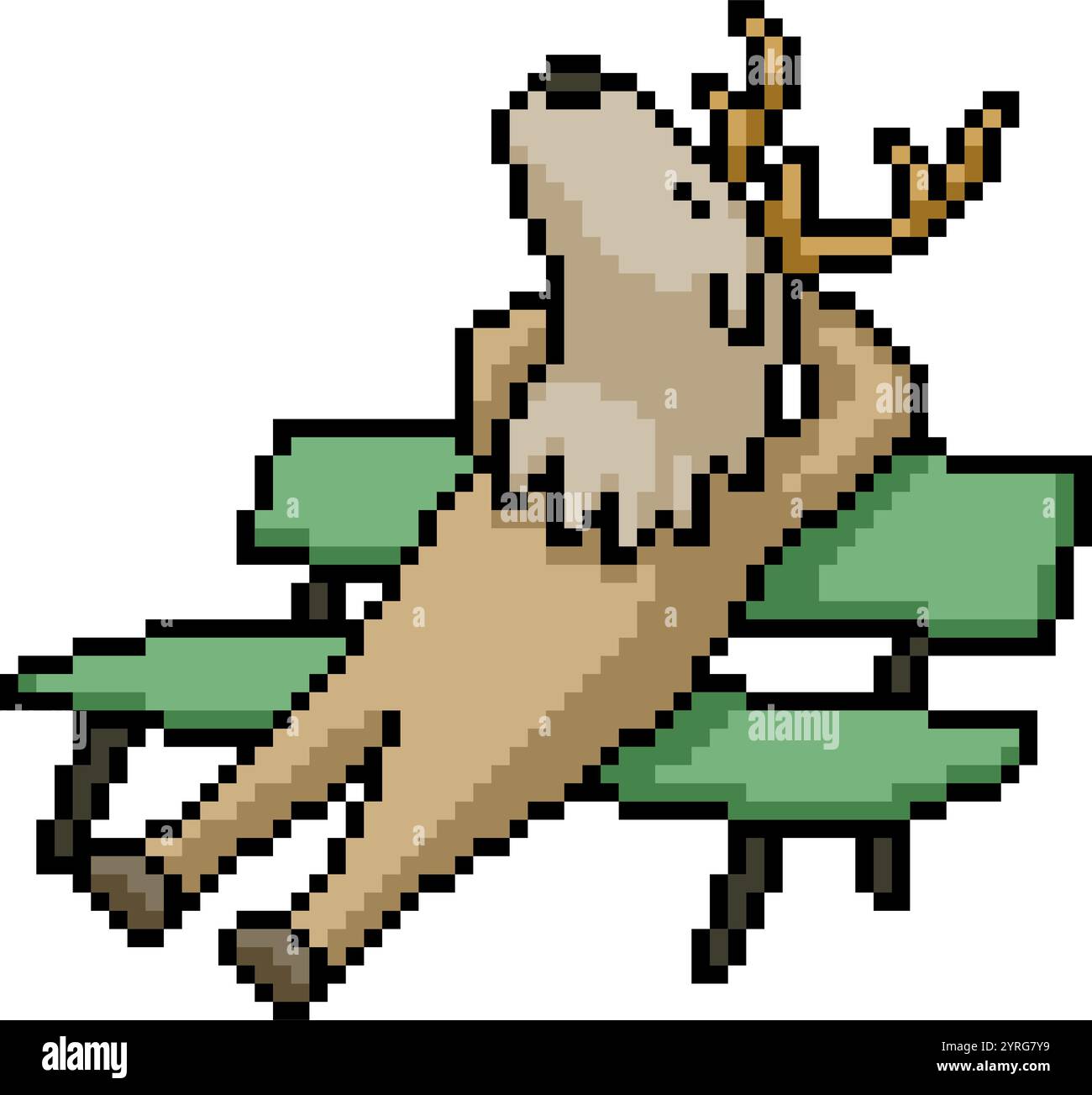 pixel art of reindeer nap chill isolated background Stock Vector Image ...