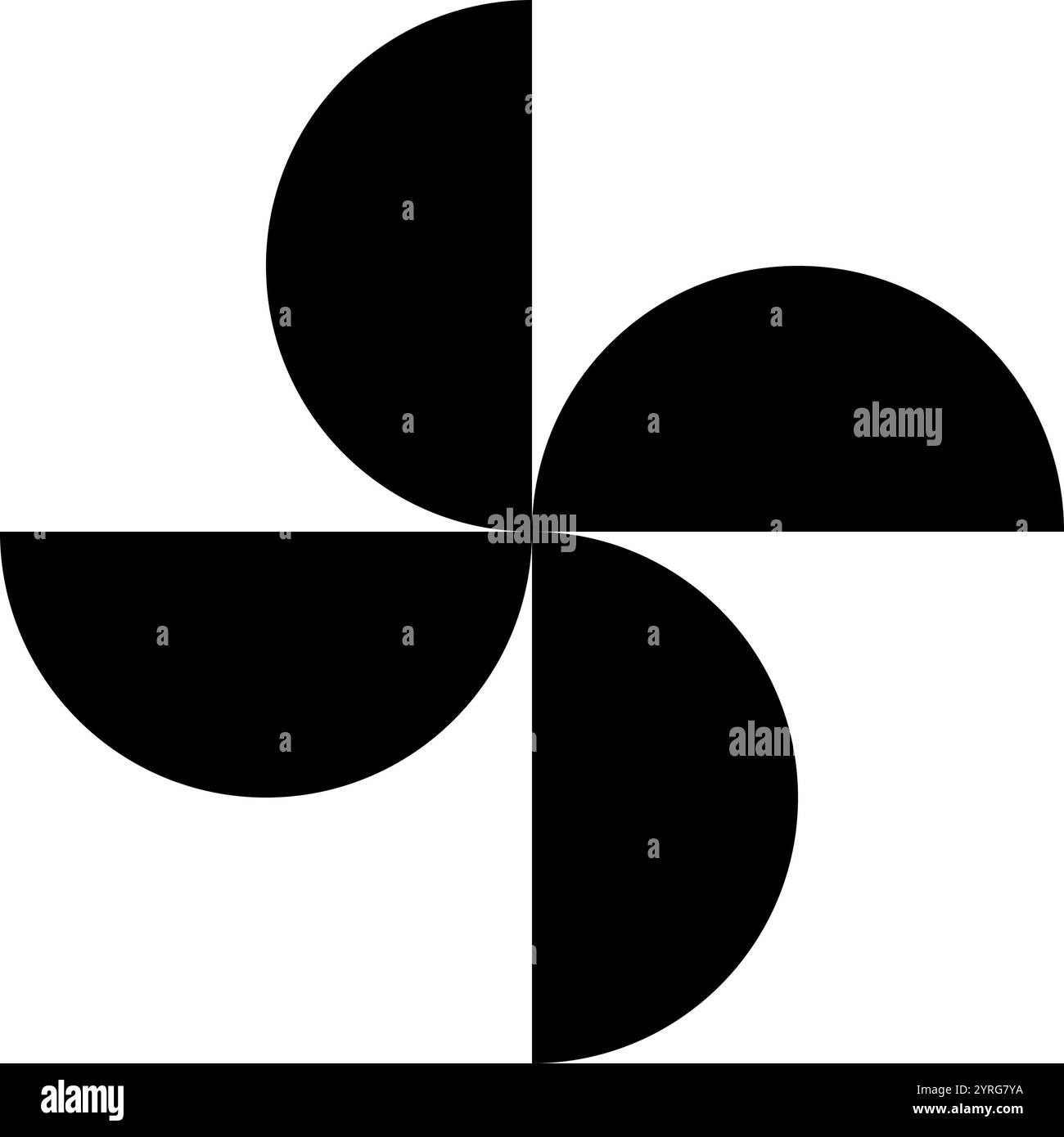 Round swirl or spin icon. Fan, propeller, pinwheel toy, windmill sign ...