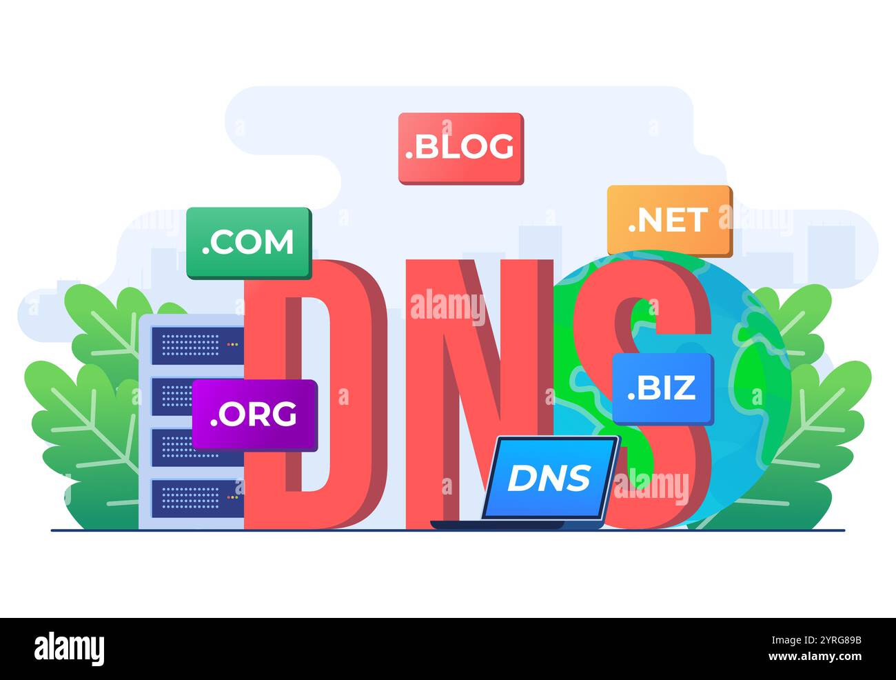 Dns hosting background Stock Vector Images - Alamy