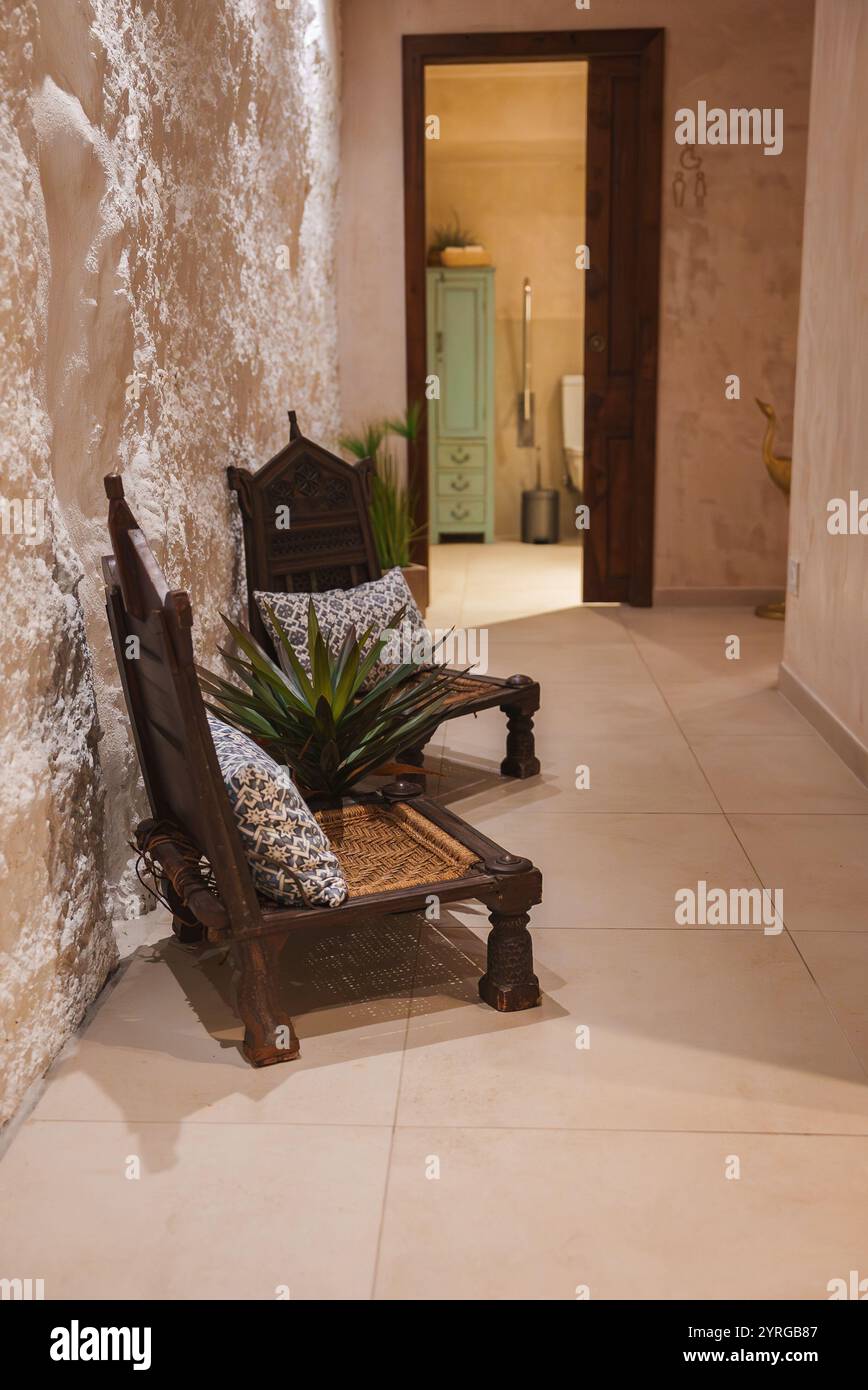 Marrakech Themed Hallway with Moroccan Design Elements Stock Photo - Alamy
