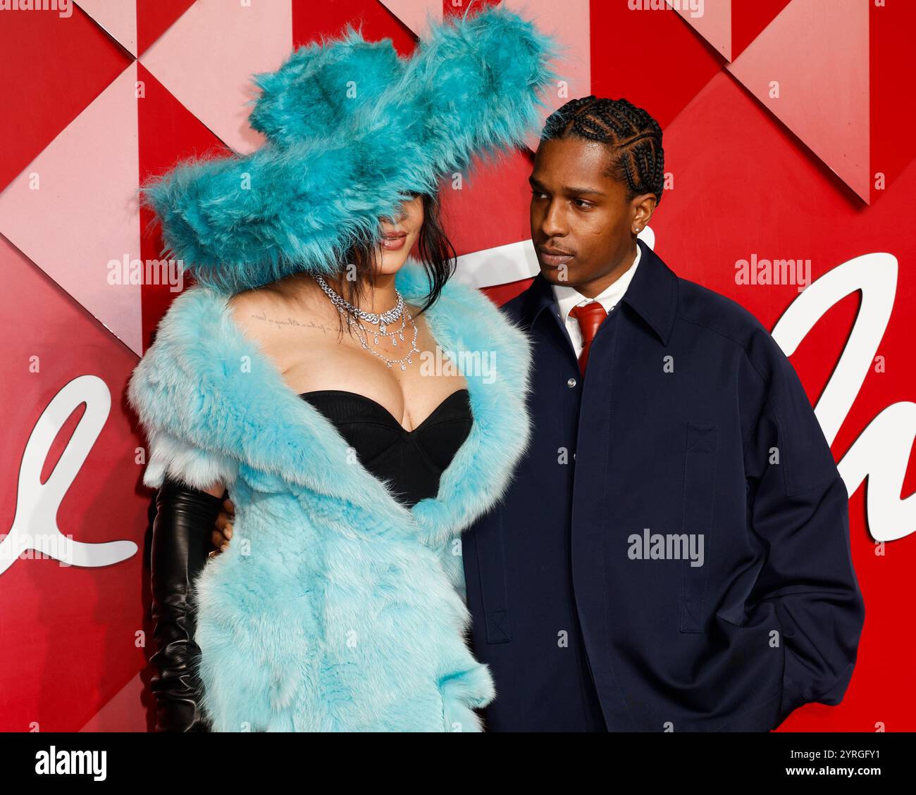 Rihanna and ASAP Rocky attend The Fashion Awards 2024 at the Royal ...