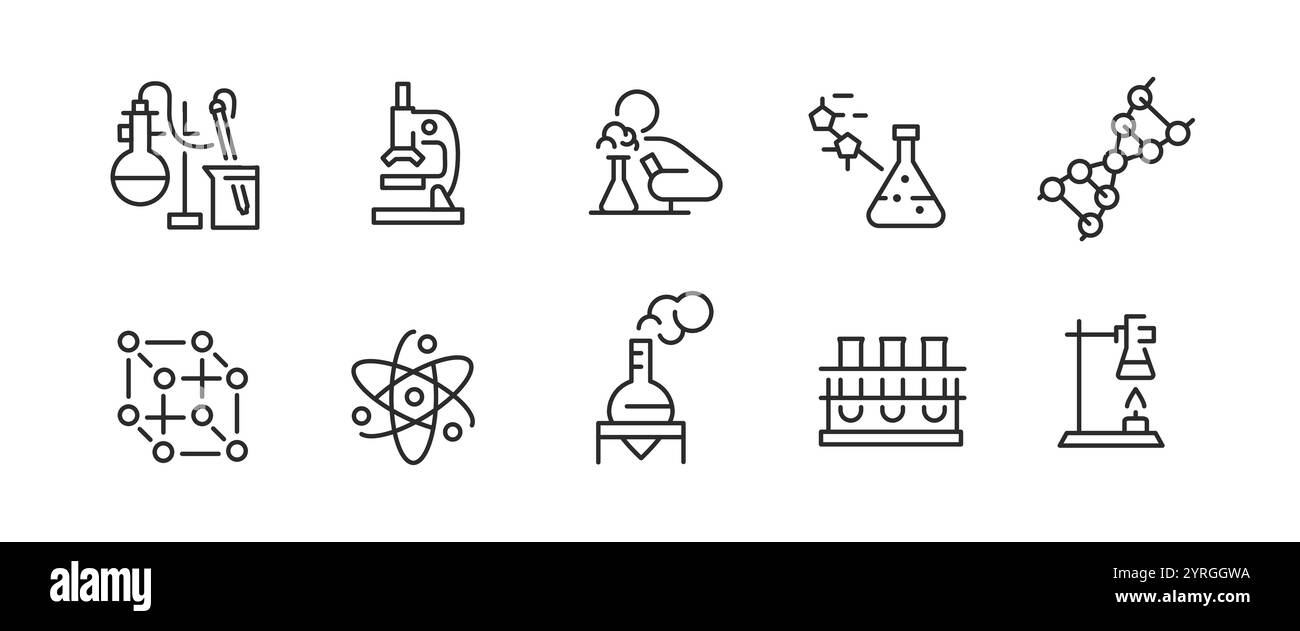 Chemistry Laboratory Icons Set Stock Vector Image & Art - Alamy