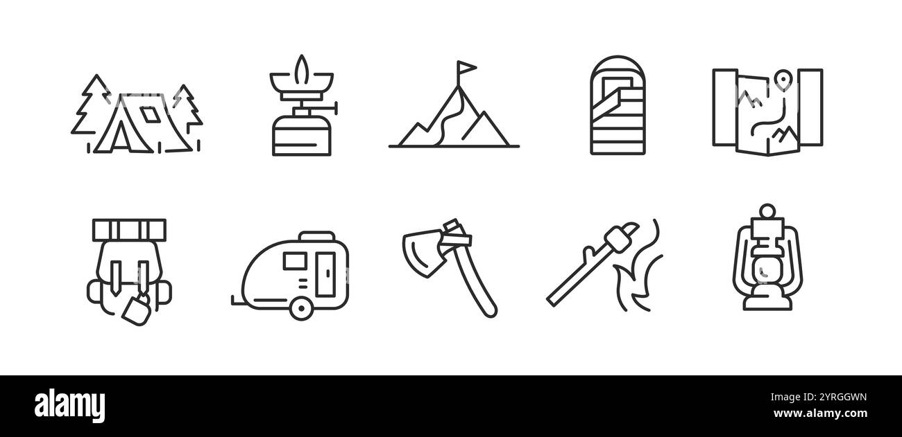 Camping Icons Set Stock Vector Image & Art - Alamy