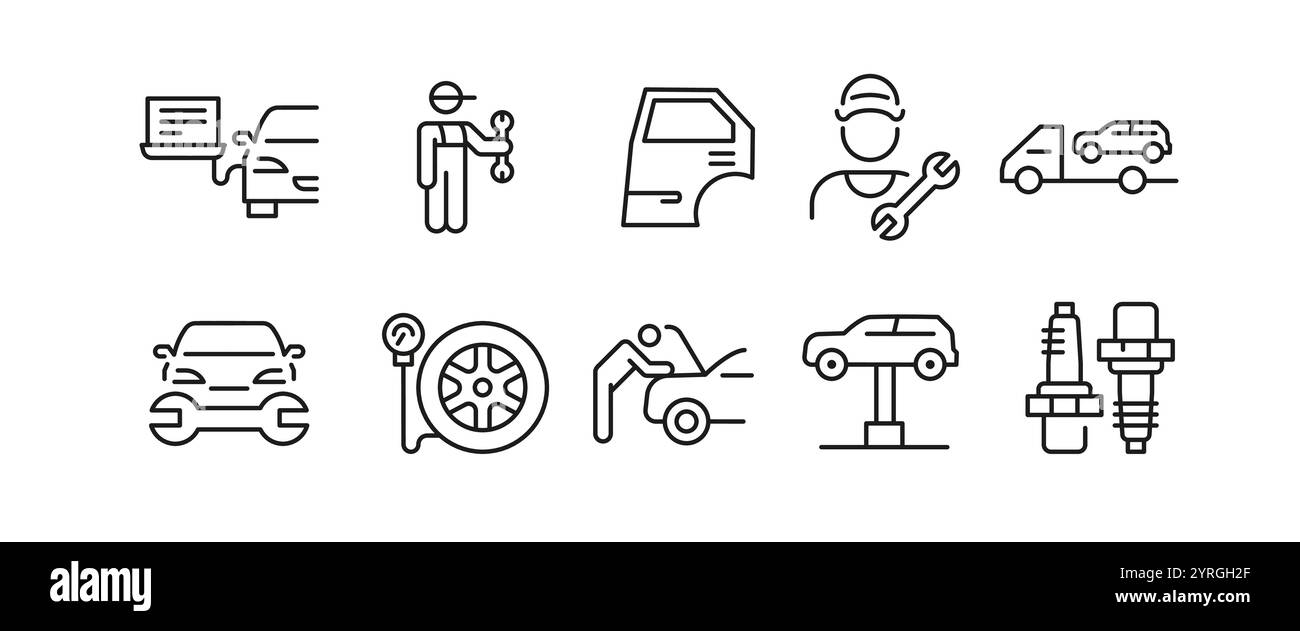 Car Service Icon Set Stock Vector Image & Art - Alamy
