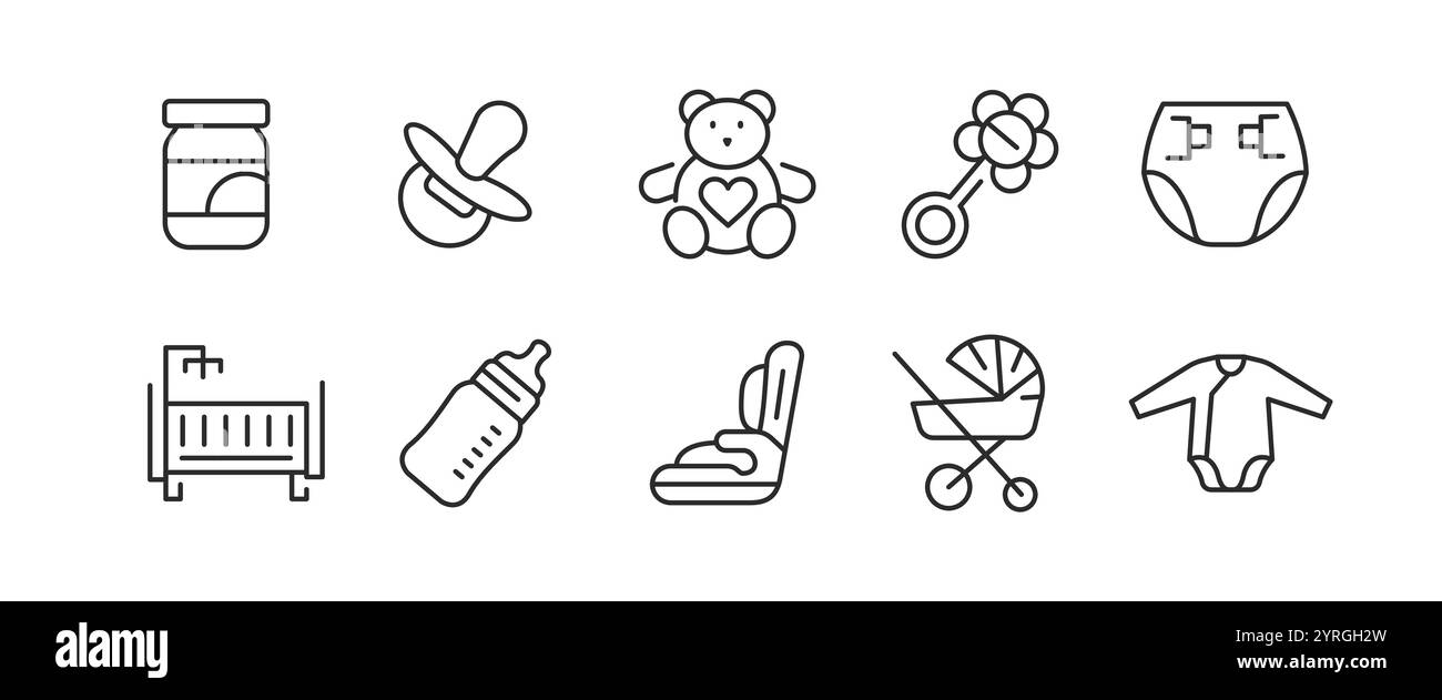Baby Care Icons Set Stock Vector Image & Art - Alamy