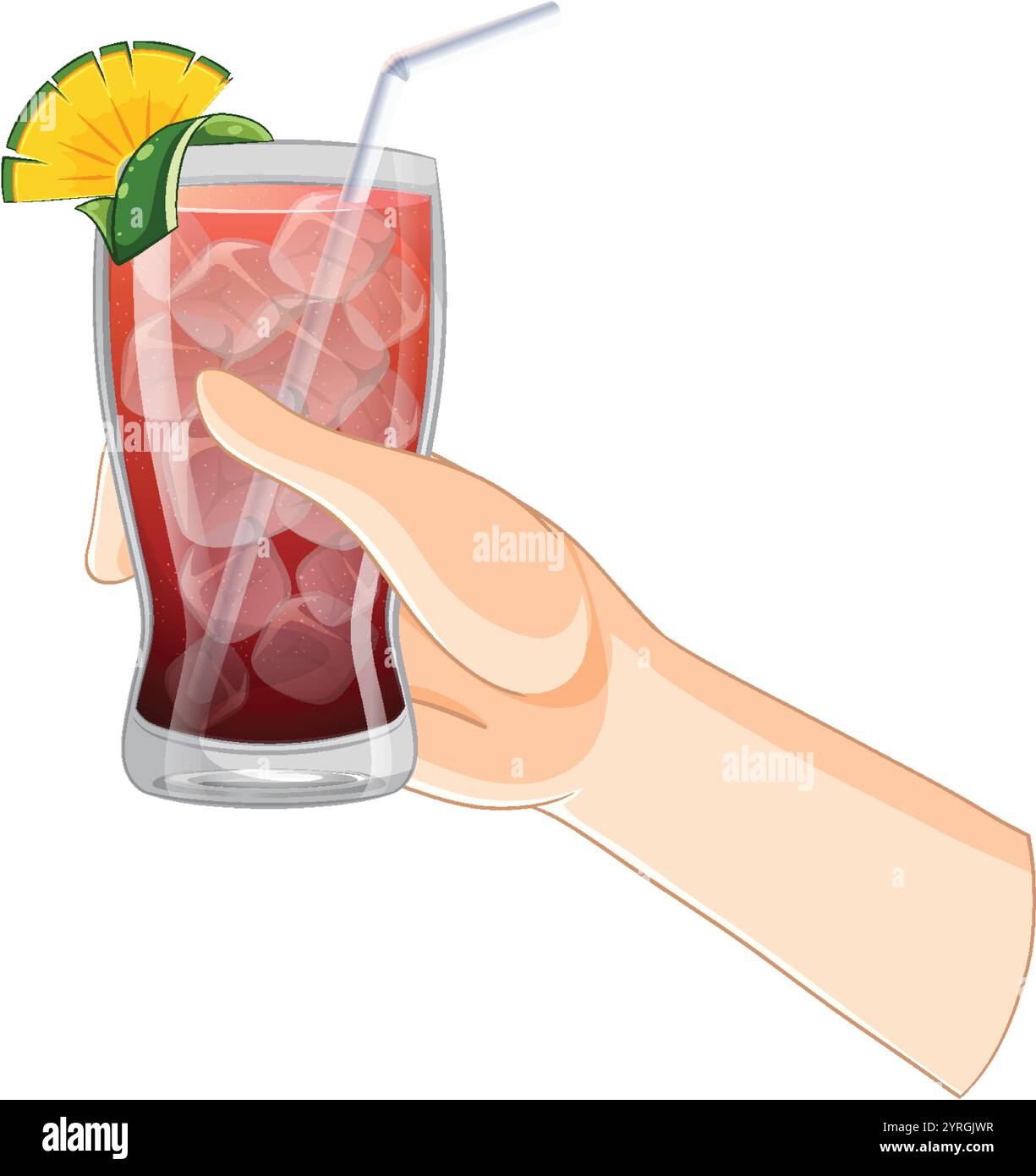 Hand holding a cold, fruity beverage Stock Vector Image & Art - Alamy