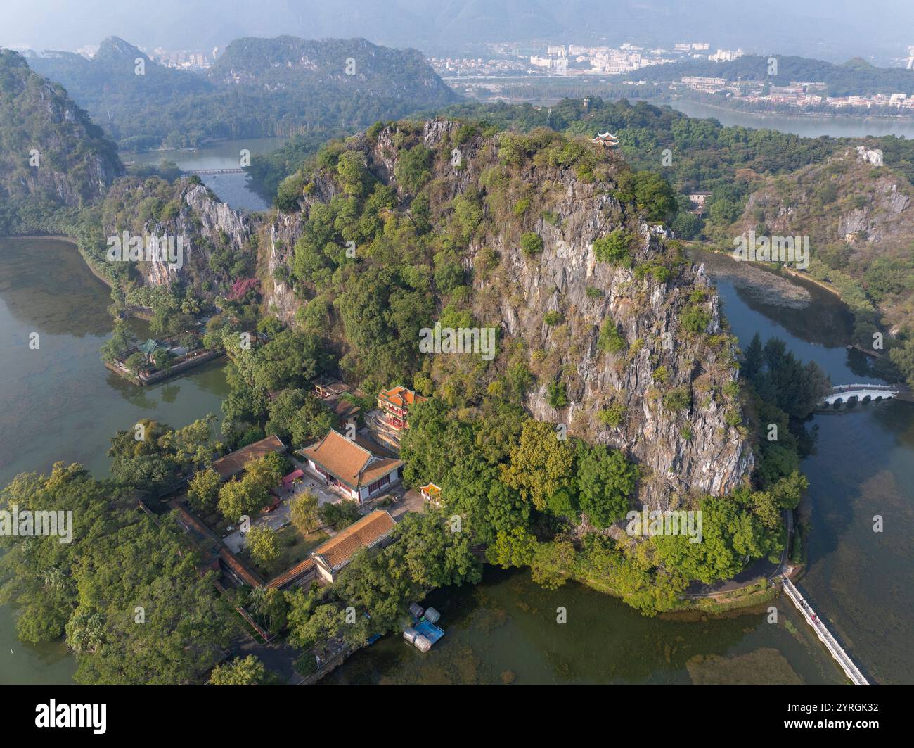 Zhaoqing. 2nd Dec, 2024. An aerial drone photo taken on Dec. 2, 2024 shows a view of the ...