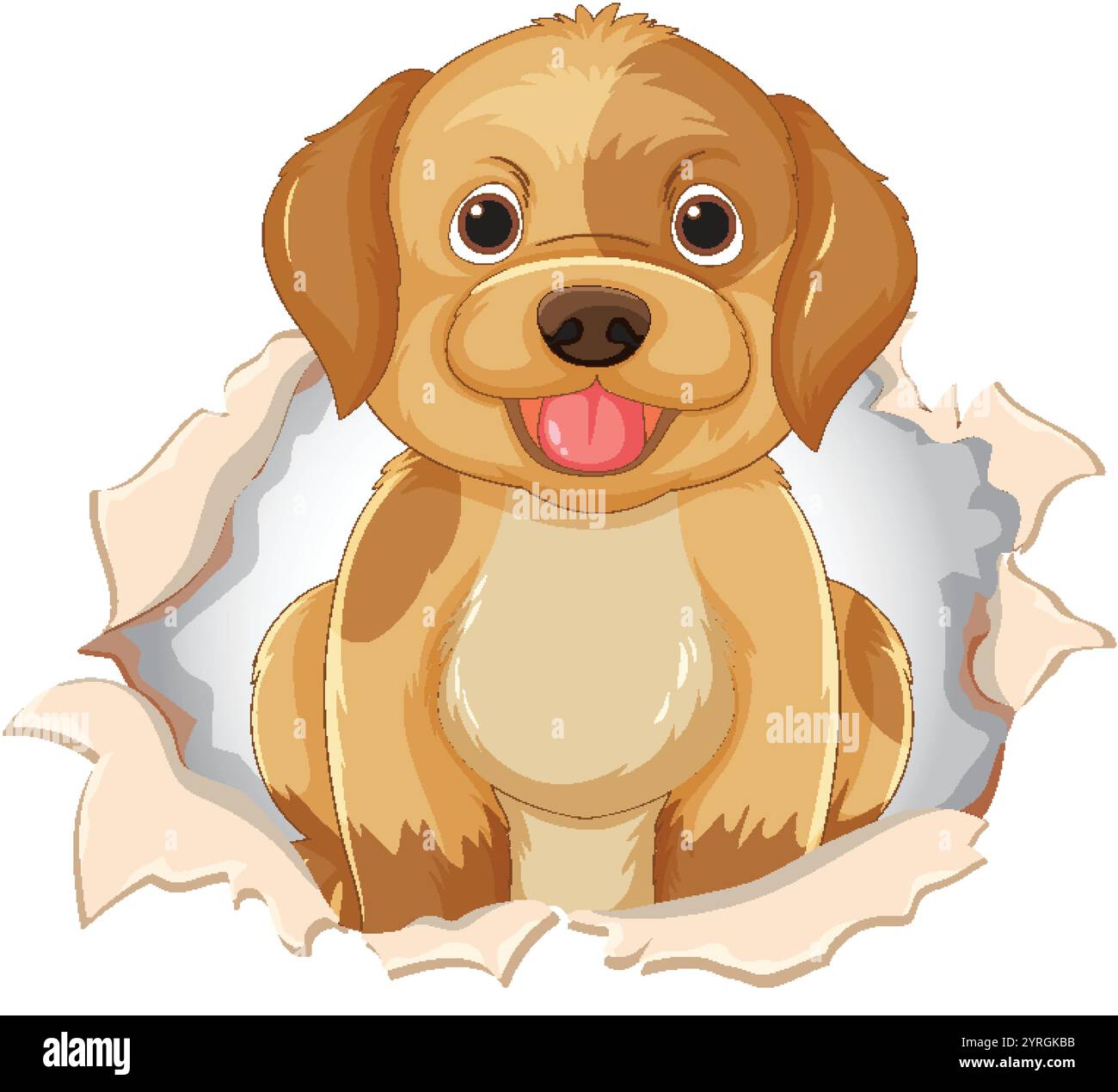 Adorable puppy breaking through torn paper Stock Vector Image & Art - Alamy