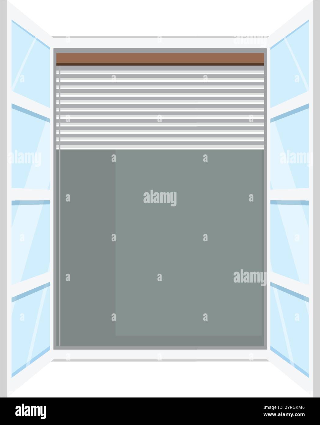 Illustration of an open window with blinds Stock Vector Image & Art - Alamy