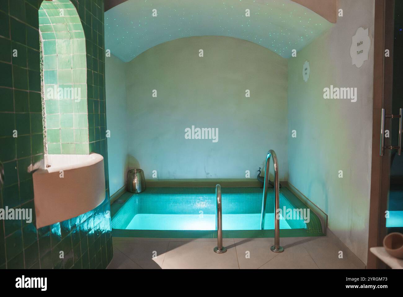 Luxurious Indoor Pool with Marrakech Theme and Turquoise Tiles Stock ...