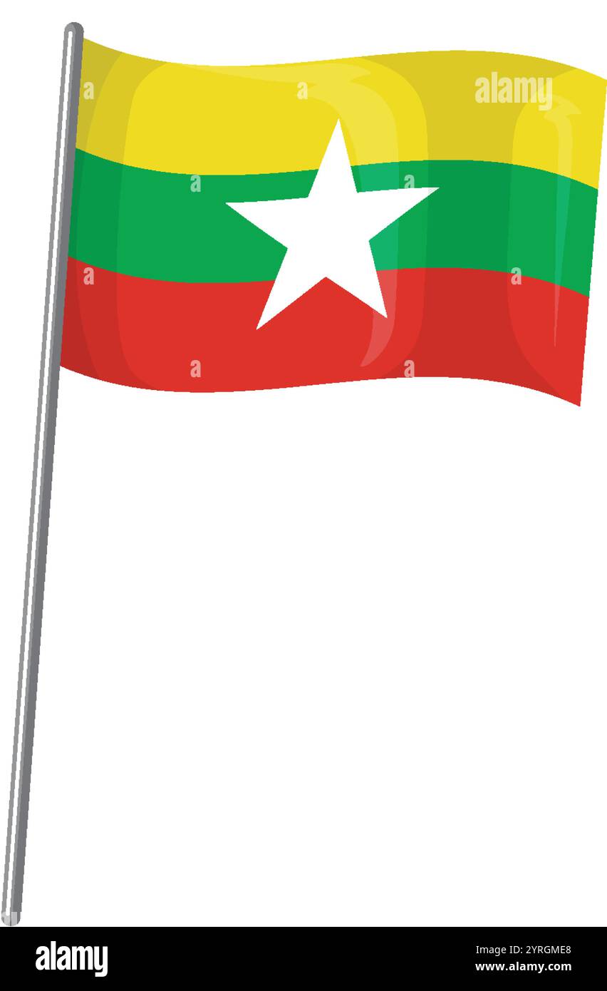 Myanmar waving flag on Stock Vector Images - Alamy