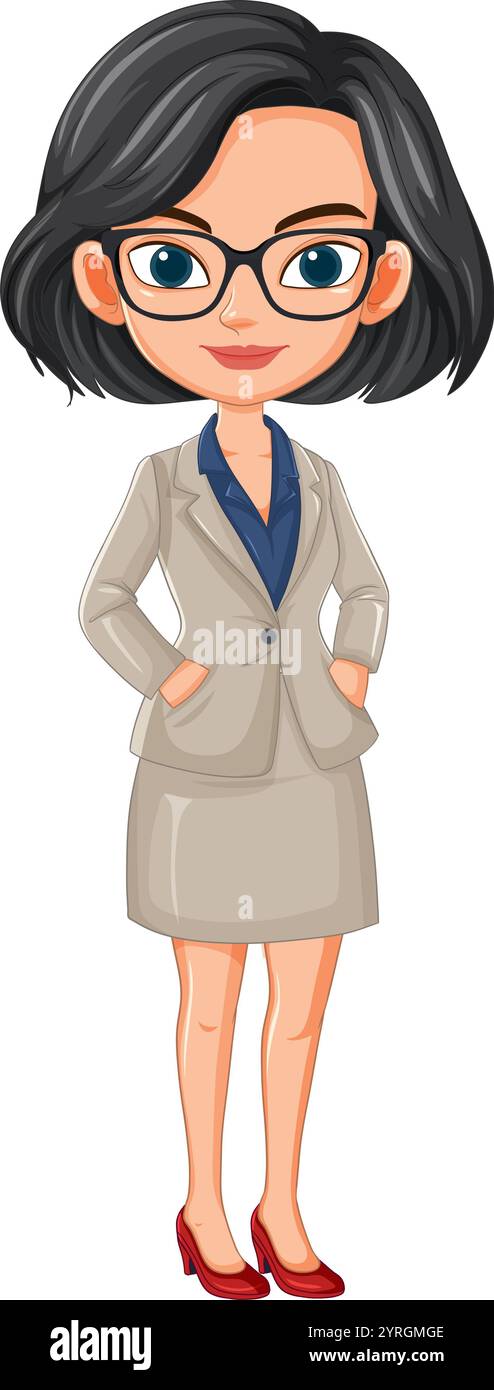 Illustration of a woman in a business suit Stock Vector Image & Art - Alamy
