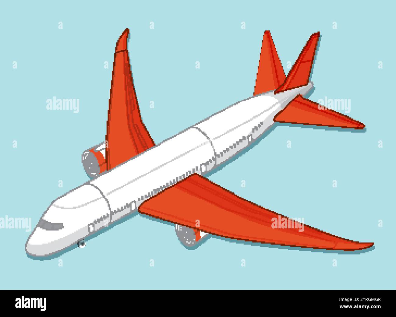 Illustration of a plane with vibrant red wings Stock Vector Image & Art ...