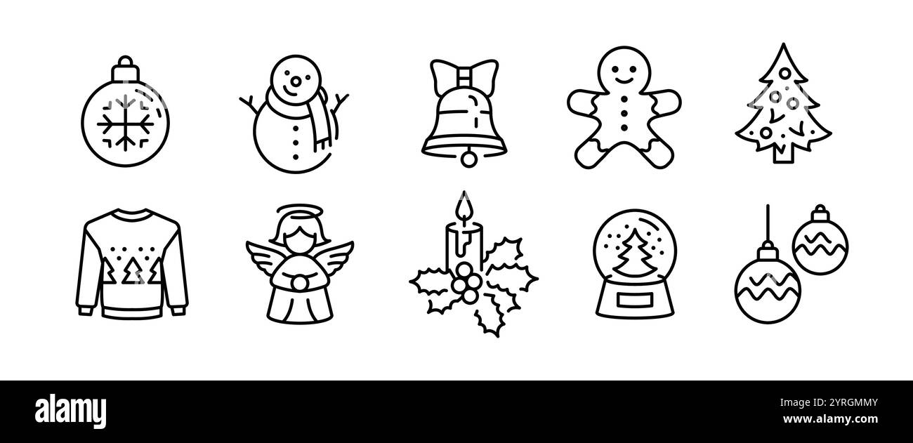Christmas Icons Set Stock Vector Image & Art - Alamy