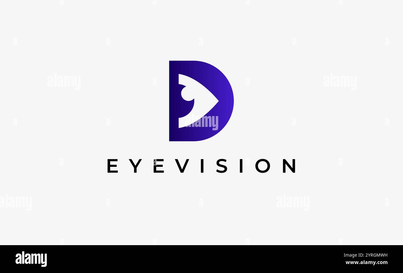 Logo Letter D and Eye Vision. Digital, visual with modern and ...