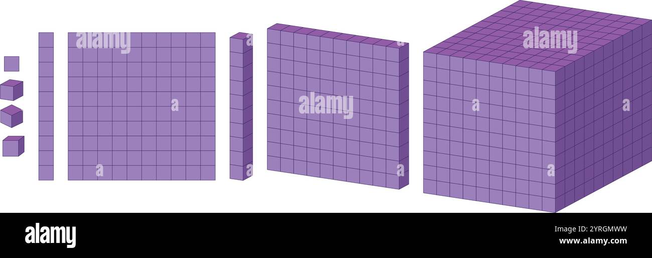 Purple blocks forming a large cube structure Stock Vector Image & Art ...