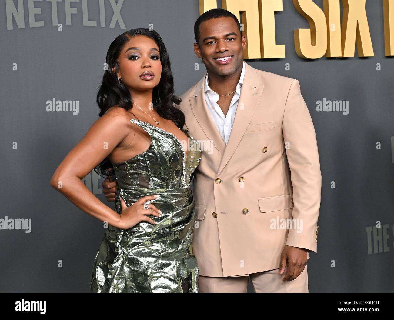 Moriah Brown and Jay Reeves arriving to the world premiere of “The Six ...