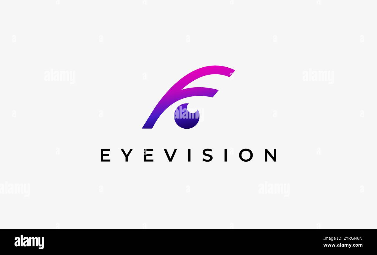 Logo Letter F and Eye Vision. Digital, visual with modern and ...