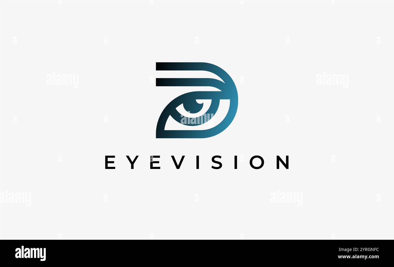 Logo Letter D and Eye Vision. Digital, visual with modern and ...