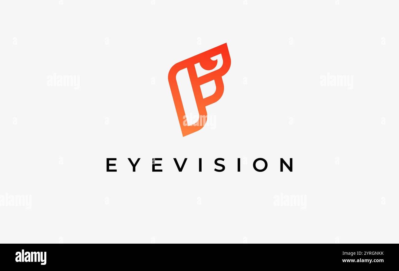 Logo Letter F and Eye Vision. Digital, visual with modern and ...