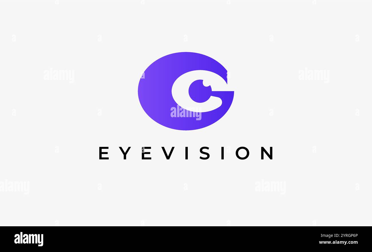 Logo Letter G and Eye Vision. Digital, visual with modern and ...