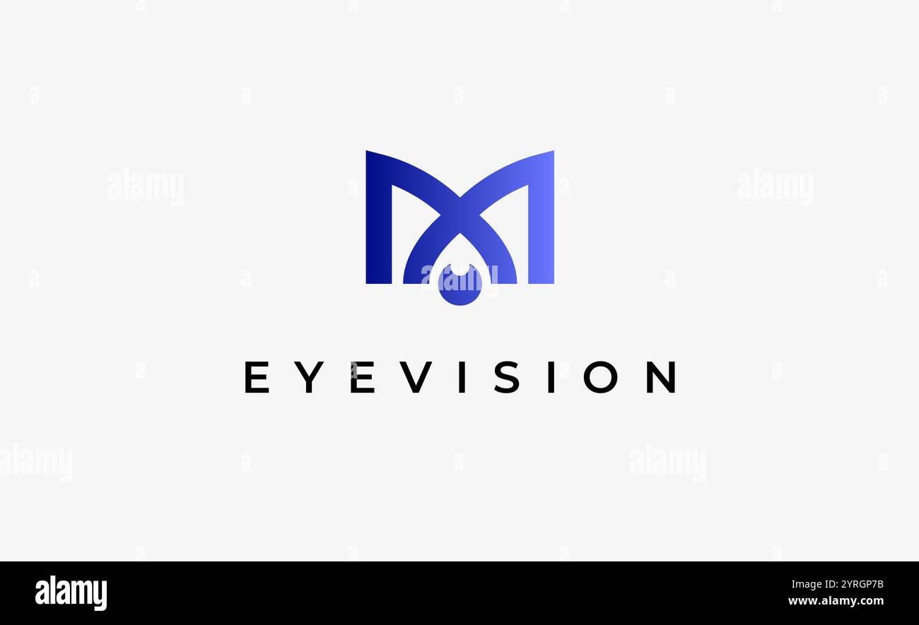 Logo Letter M and Eye Vision. Digital, visual with modern and ...