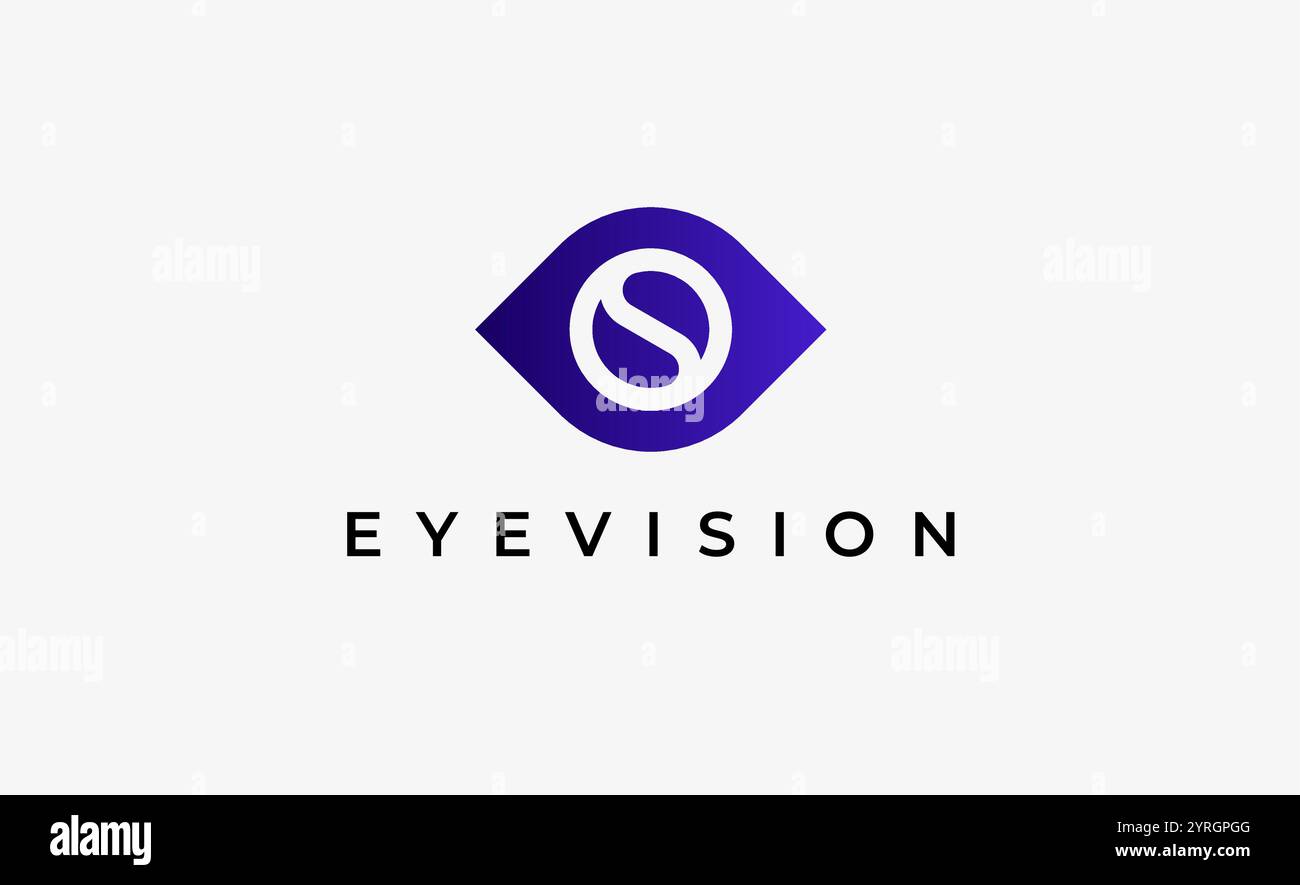 Logo Letter S and Eye Vision. Digital, visual with modern and ...