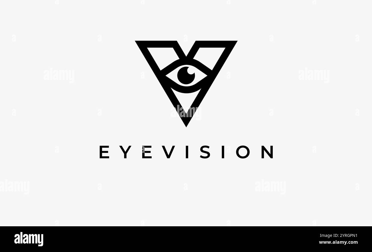 Logo Letter V and Eye Vision. Digital, visual with modern and ...