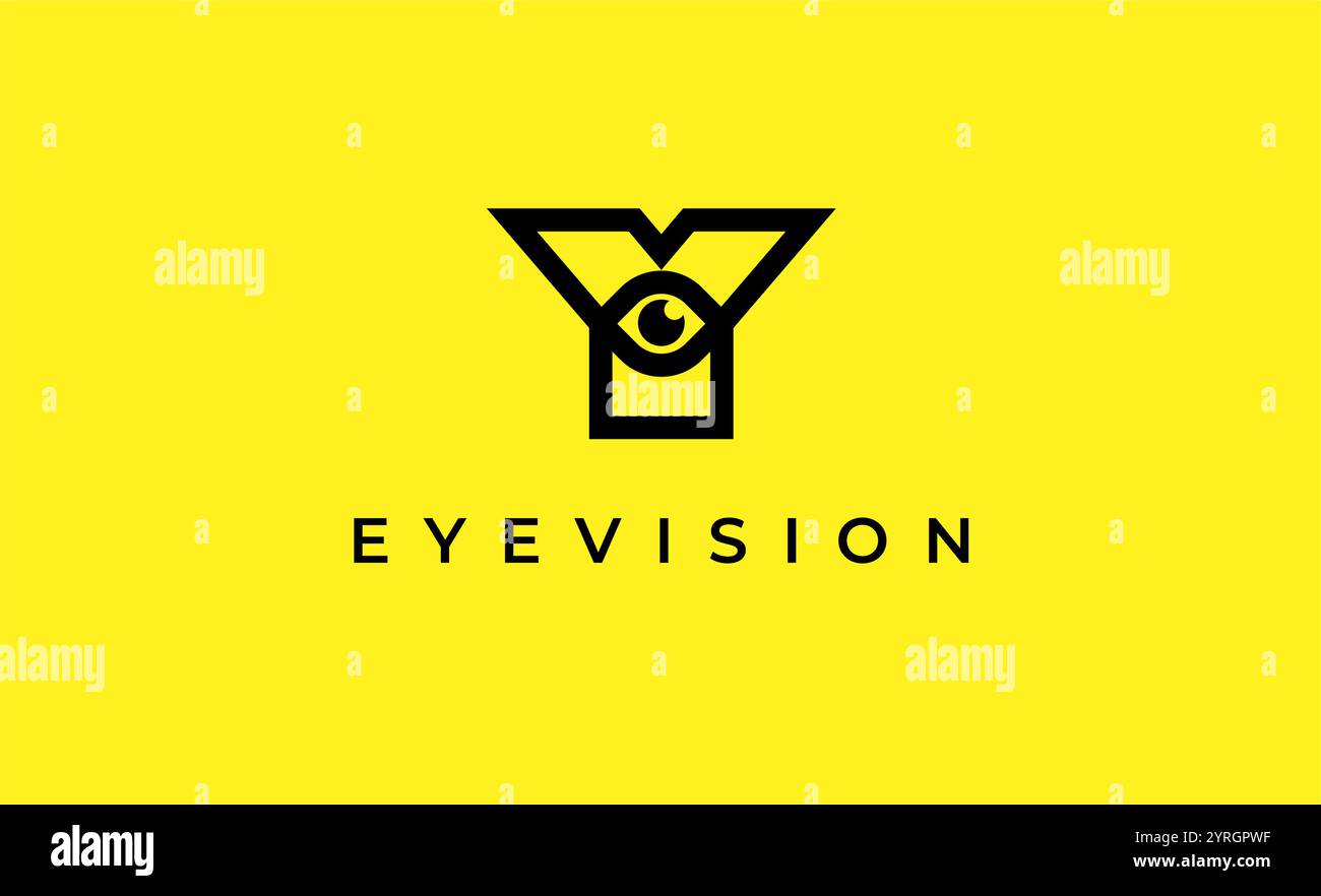 Logo Letter Y and Eye Vision. Digital, visual with modern and ...