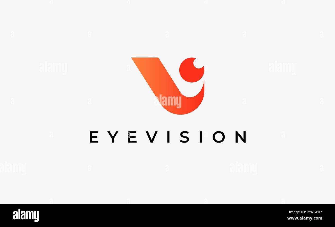 Logo Letter V and Eye Vision. Digital, visual with modern and ...