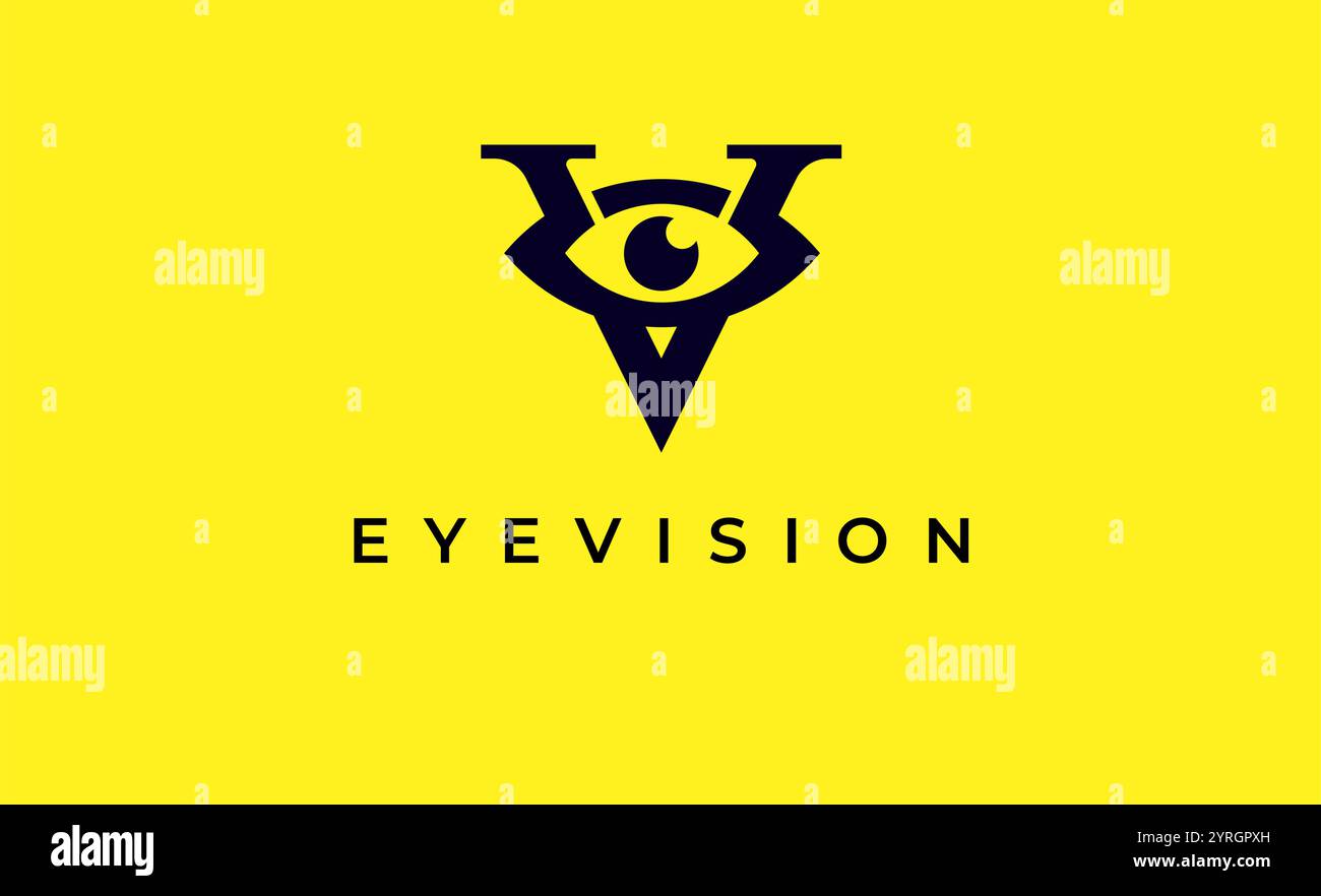 Logo Letter V and Eye Vision. Digital, visual with modern and ...