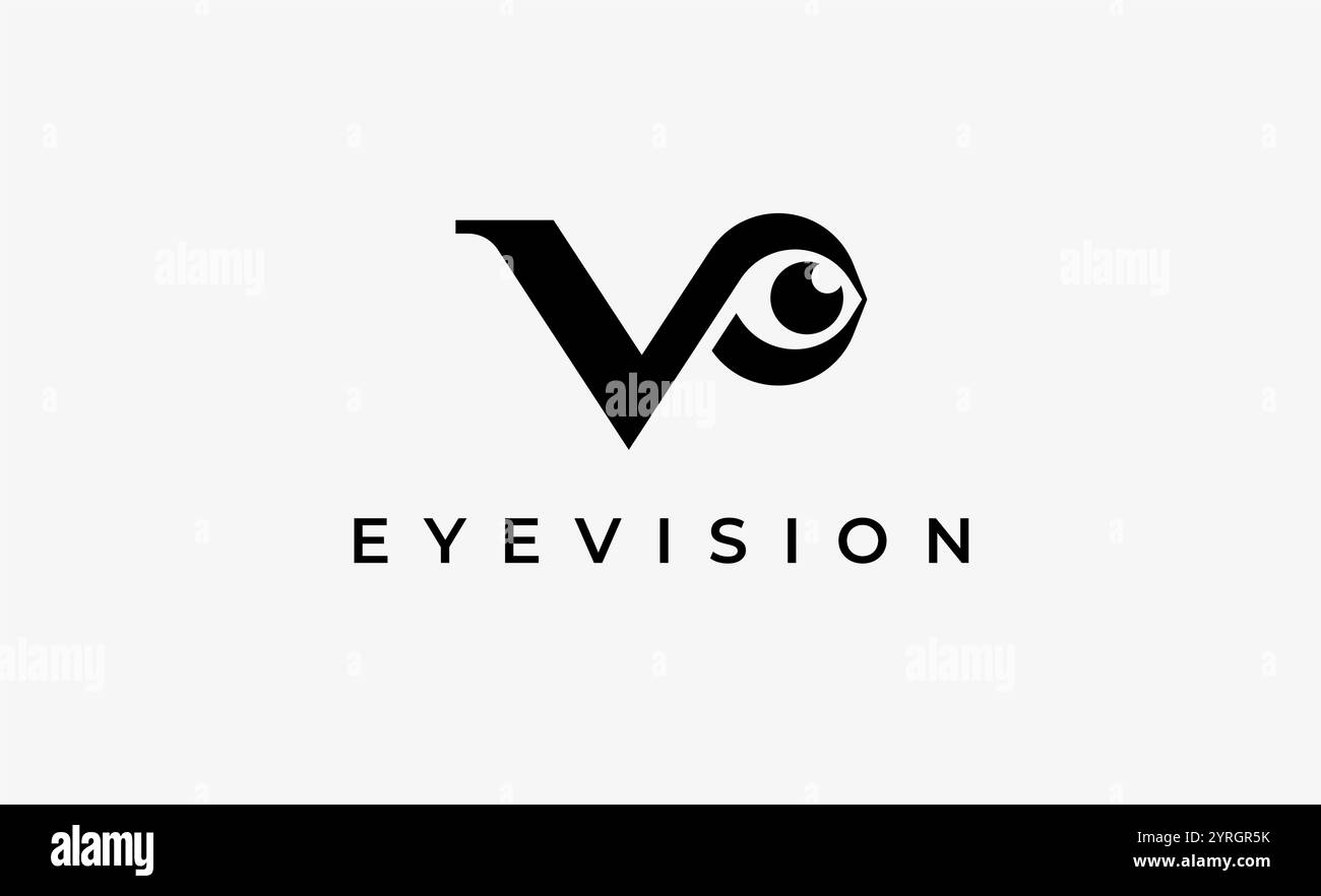 Logo Letter V and Eye Vision. Digital, visual with modern and ...