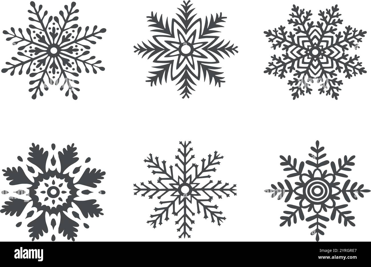 Set of snowflakes icon. Vectors graphic illustrations for Christmas and ...
