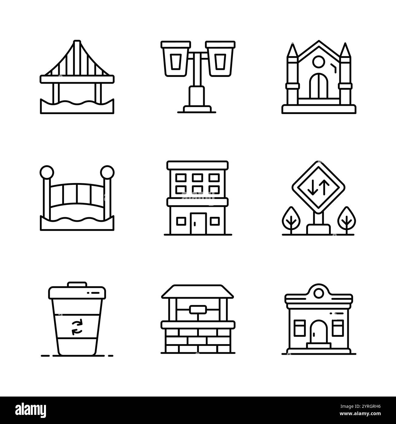 City structure icons hi-res stock photography and images - Alamy