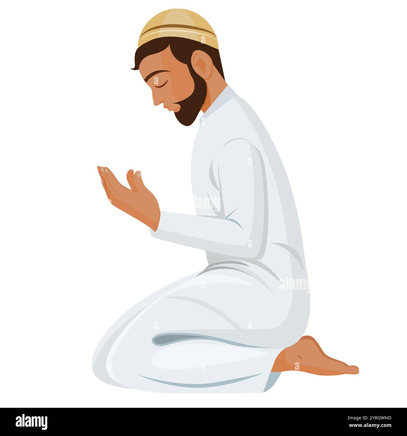 Muslim praying namaz Islamic holiday illustration Stock Vector Image ...