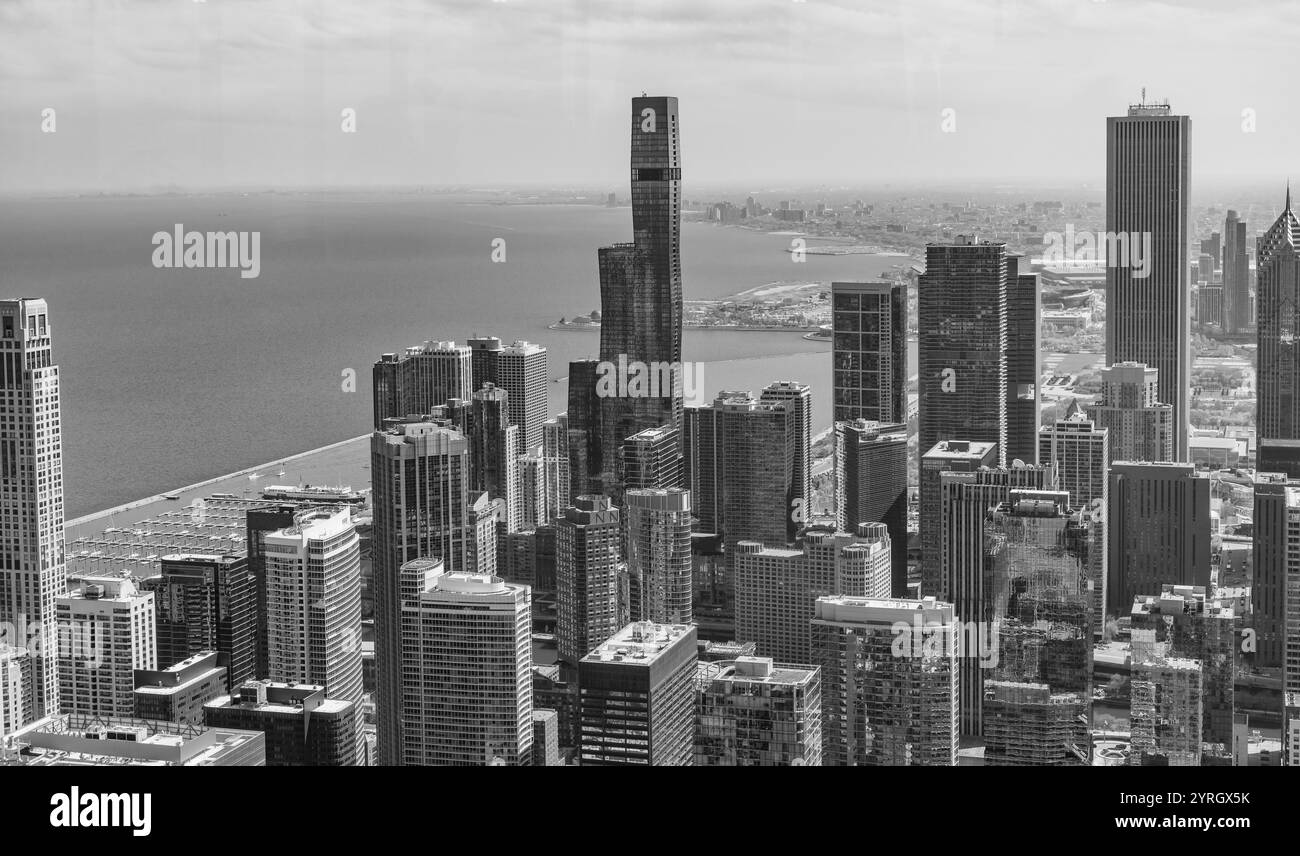 skyscraper architecture of chicago seaside city. metropolis city ...