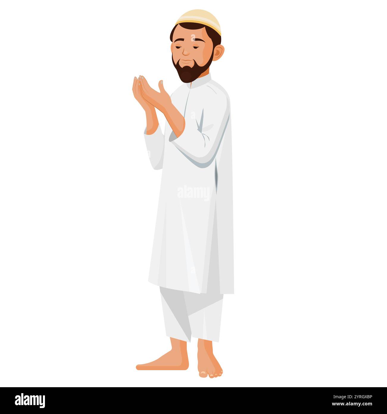 Muslim man praying namaz Islamic illustration Stock Vector Image & Art ...