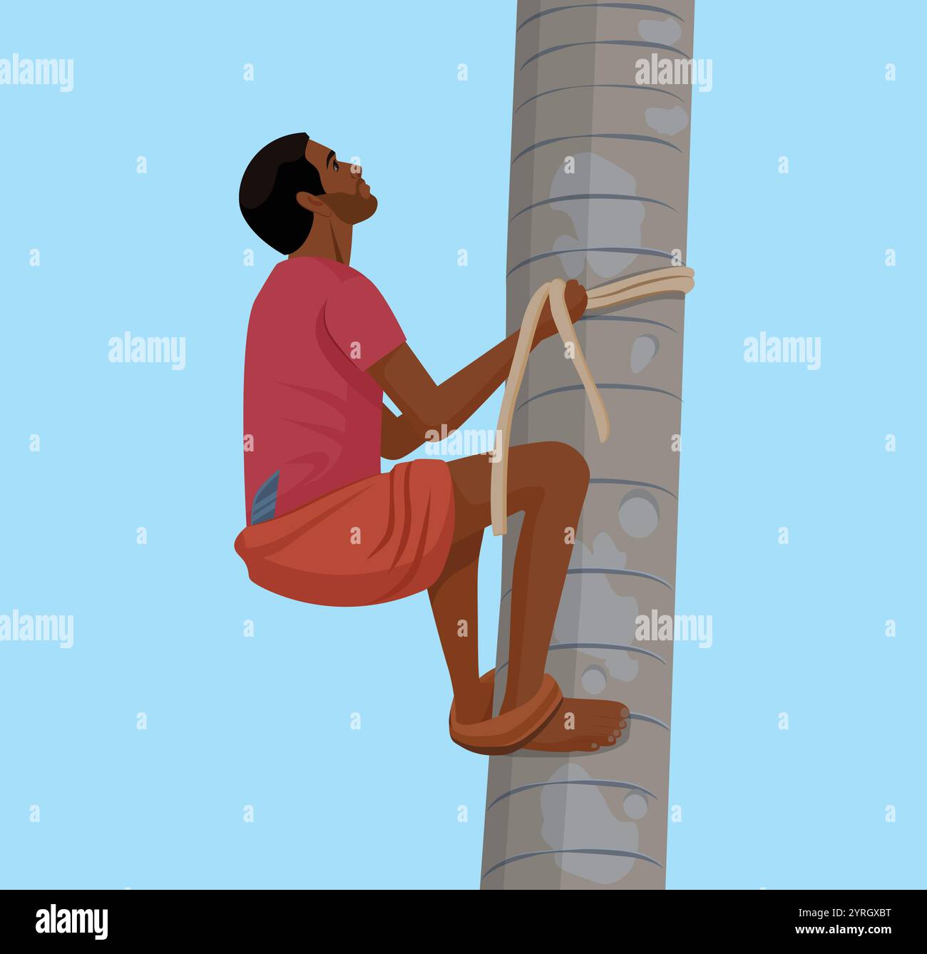 Kerala coconut tree climb Stock Vector Images - Alamy