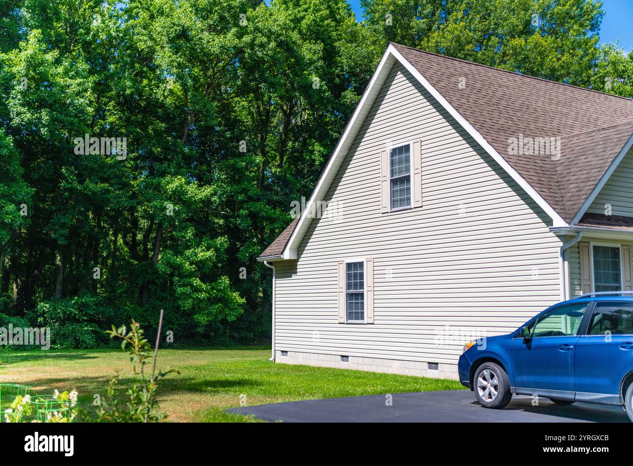Private residential architecture with car. Suburban house architecture ...
