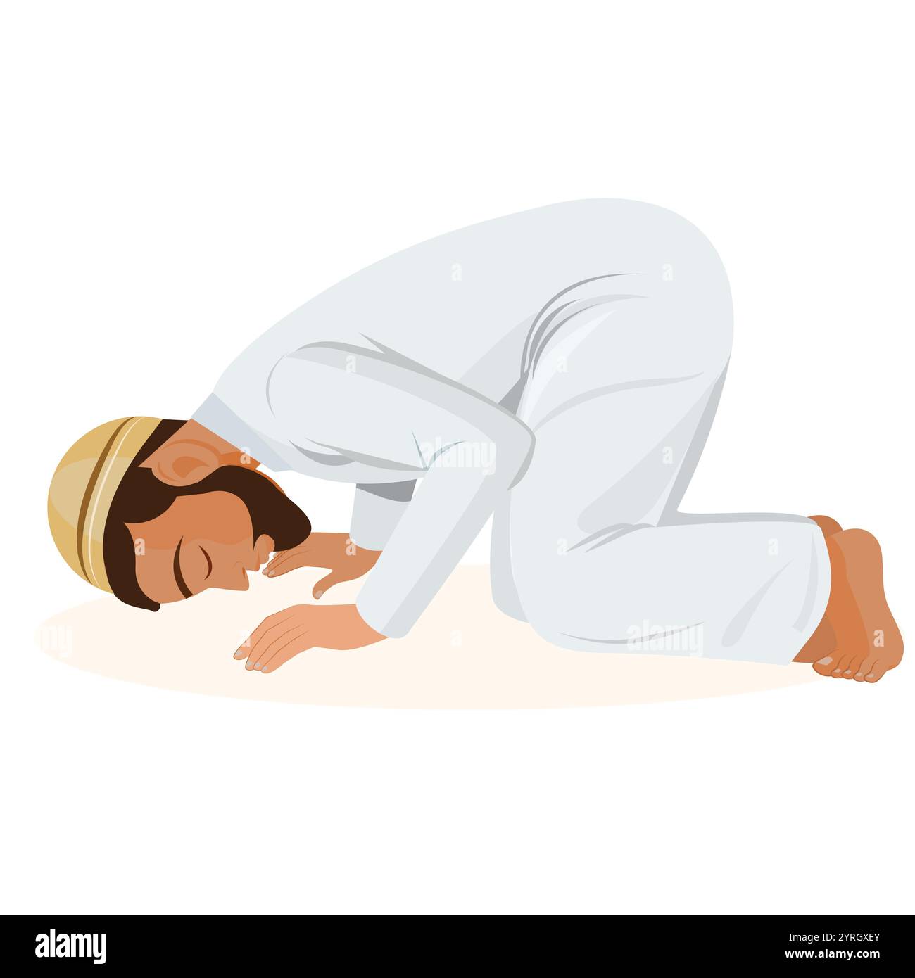 Muslim man praying namaz at home Stock Vector Image & Art - Alamy