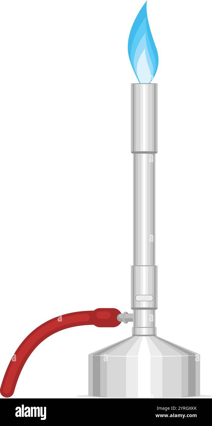 Bunsen burner. equipment needed for science experiment Stock Vector ...