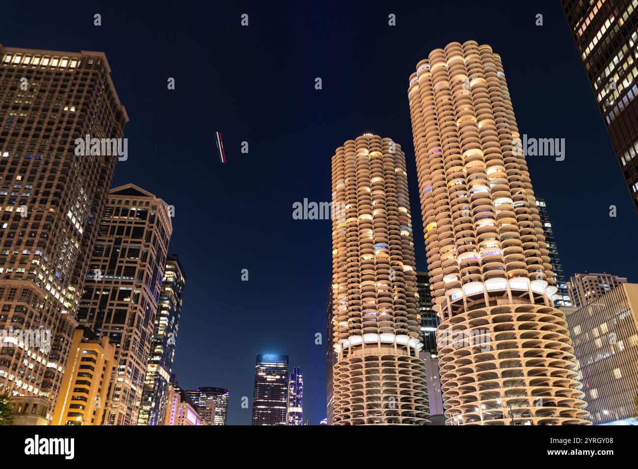 City night illuminated building. Skyscraper cityscape. Night city of ... City night illuminated building. Skyscraper cityscape. Night city of ...
