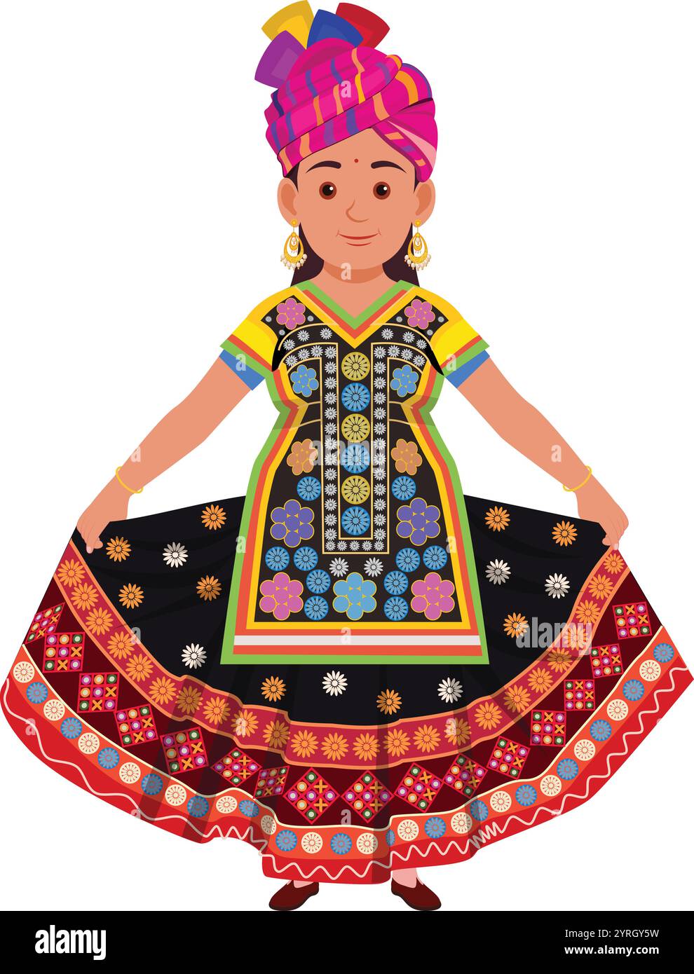 Indian woman in traditional dress, Rajasthani woman Stock Vector Image ...