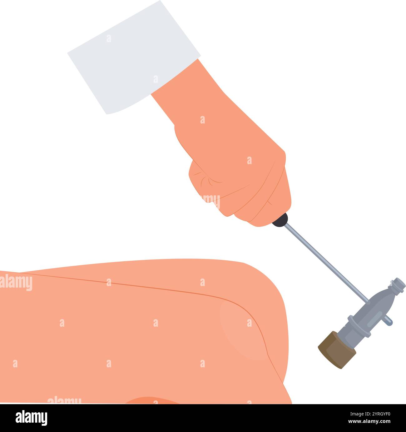 hammer on knee, neurologist examines patient, checks reaction with ...