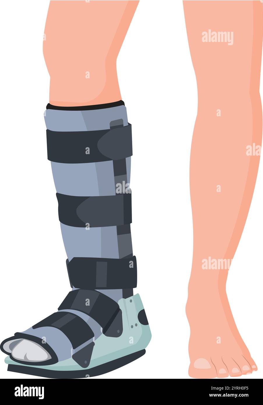 man with ankke brace, leg fractures, medical treatment and fixation of ...