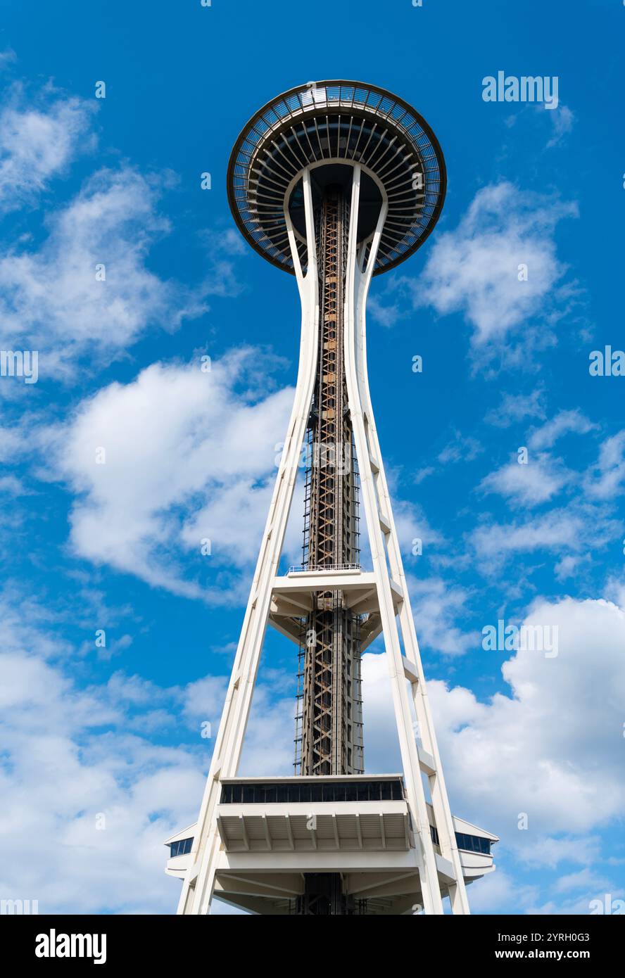 Seattle landmark. Space Needle observation tower. Modern Seattle ...