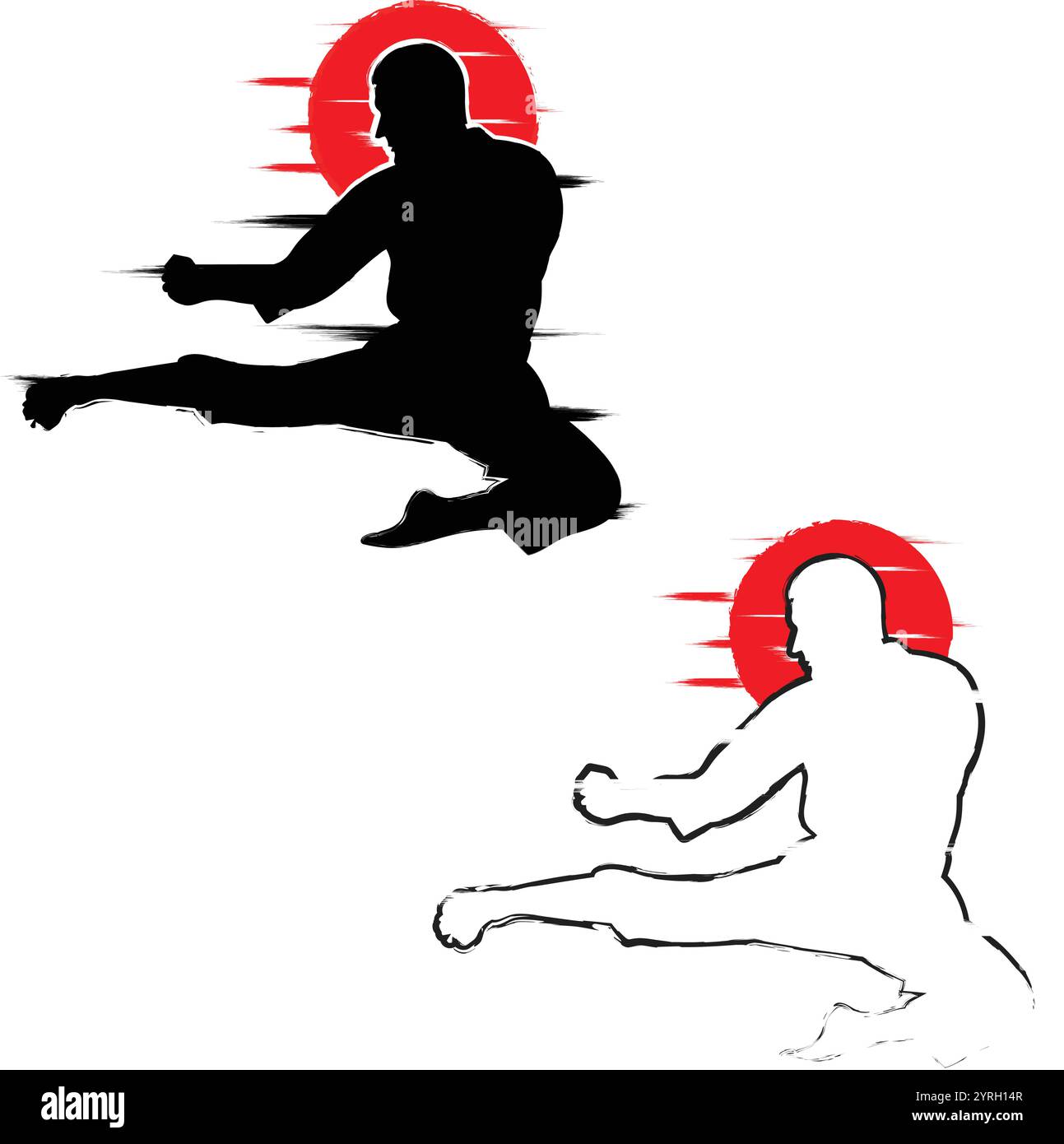 Karate Pose, Martial arts concept illustration Stock Vector Image & Art ...