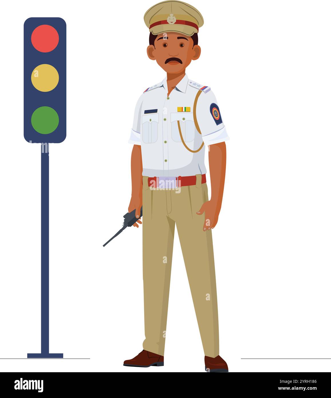 Traffic police officer, Indian police in uniform Stock Vector Image ...