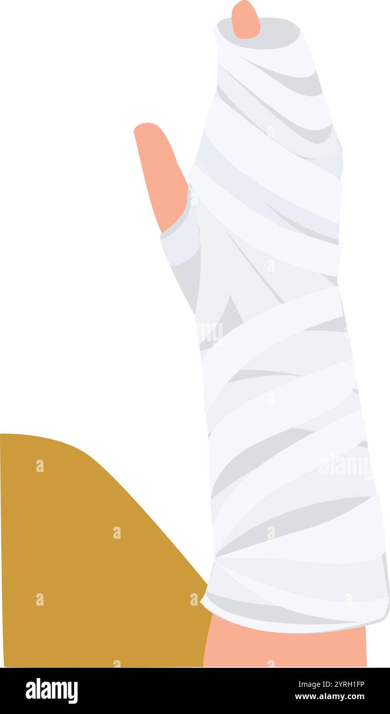 Broken arm, Bandaged arm. Elements of health care health care first aid ...